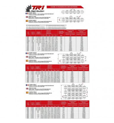 CHAINE SIMPLE NORME ISO/R 606-1982 (DIN 8187)